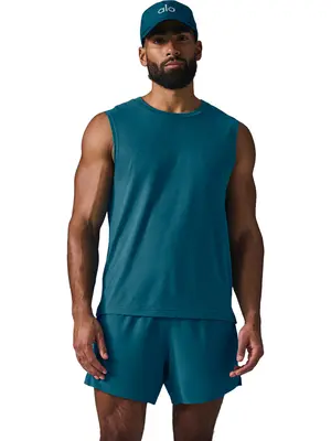 Alo Yoga The Triumph Muscle Tank Top - Oceanic Teal