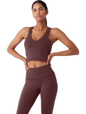 Alo Yoga Airbrush Real Bra Tank Top Cherry Cola