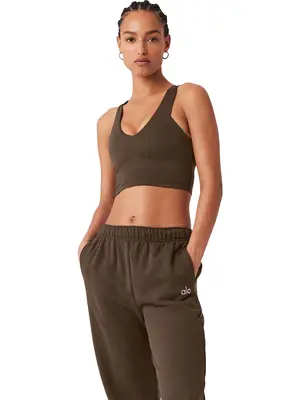 Alo Yoga Airbrush Real Bra Tank Top Espresso