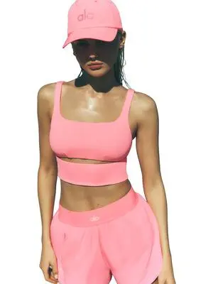 Alo Yoga Slit Bra Neon Bubblegum