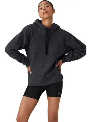Alo Yoga Triumph Hoodie Charcoal Black Triblend