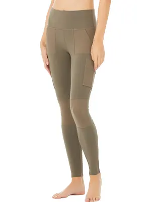 Alo Yoga High-Waist Cargo Legging Olive Branch