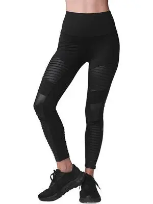 Alo Yoga 7/8 High-waist Moto Legging - Black