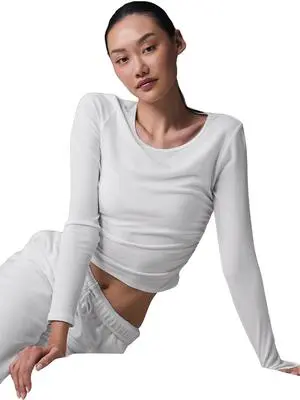 Alo Yoga Gather Long Sleeve Top - White