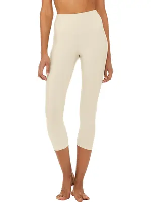 Alo Yoga High-waist Airlift Capri Pants Sandstone