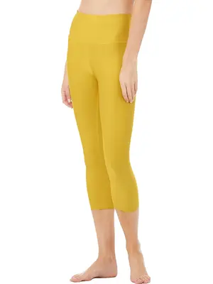 Alo Yoga High-waist Airlift Capri Pants Sulphur