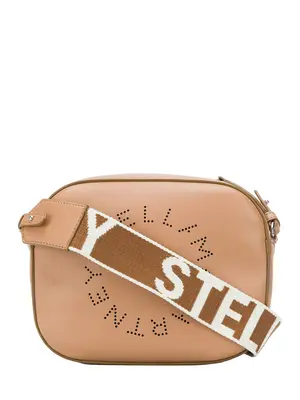 Stella McCartney Logo Camera Crossbody Bag Camel