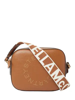 Stella McCartney Logo Camera Crossbody Bag Pecan
