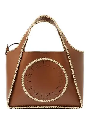 Stella McCartney Stella McCartney Logo Perforated Tote Bag Tan