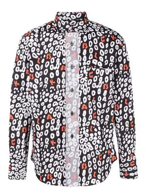 BLACK COMME DES GARÇONS Leopard-print Cotton Shirt
