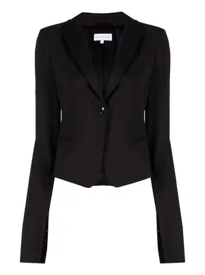 Patrizia Pepe Single-breasted Blazer With Slit Sleeves - Black