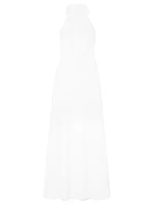 Galvan Sienna Crepe Halterneck Gown - White