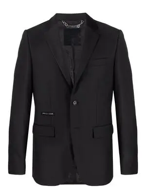 Philipp Plein Crystal Skull Single-breasted Blazer - Black
