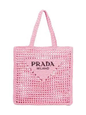 PRADA Woven Raffia Tote Bag