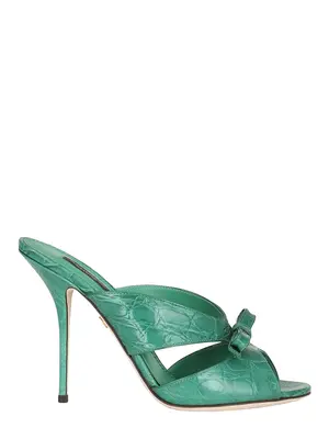 DOLCE & GABBANA Dolce & Gabbana 105mm Bow-Detail Leather Sandals