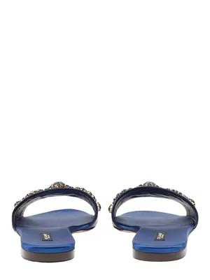 Dolce & Gabbana Bianca Crystal-embellished Slides - Blue
