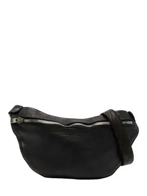 Guidi Cracked-effect Belt Bag - Black