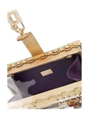 Dolce & Gabbana Bejewelled Top Handle Bag - Gold