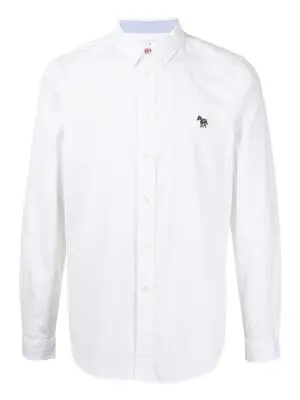 Paul Smith Zebra-patch Organic-cotton Shirt - White