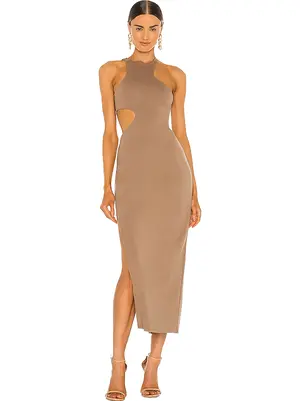 MICHAEL COSTELLO X Rylan Midi Dress - Taupe