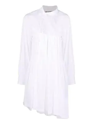 Comme Des Garçons Asymmetric Pleated Shirt - White