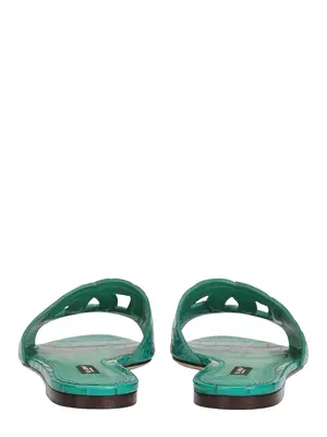 Dolce & Gabbana Dolce & Gabbana DG Millennials Leather Sandals Green