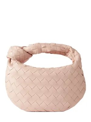 Bottega Veneta Jodie Mini Knotted Intrecciato Leather Shoulder Bag Gold