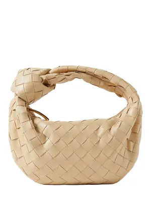 Bottega Veneta Jodie Mini Knotted Intrecciato Leather Shoulder Bag Neutral