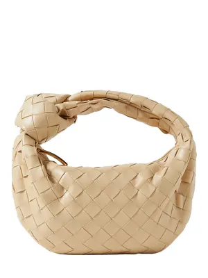 Bottega Veneta Jodie Mini Knotted Intrecciato Leather Shoulder Bag Neutrals