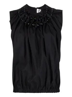Noir Kei Ninomiya Pearl-embellished Blouse - Black