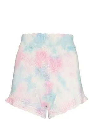 LoveShackFancy Karissa Knitted Tie-dye Shorts - Pink