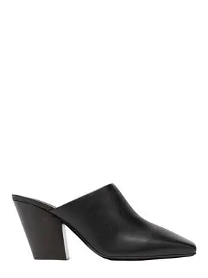 SHANGHAI TANG Shanghai Tang Square-Toe High Block Heel Mules