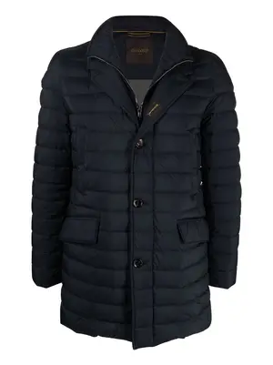 MOORER Notched Collar Padded Jacket - Blue
