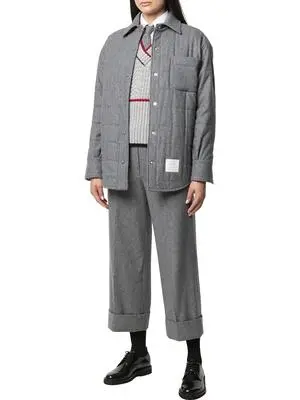 Thom Browne Oversized Padded Shirt Jacket - Grey
