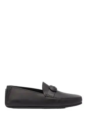 FERRAGAMO Gancini Leather Loafers - Black