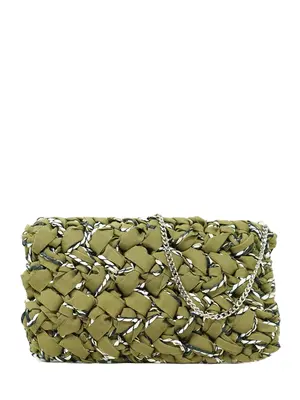 SANTM SantM Lorenza Gandaglia Grosgrain Raffia Clutch