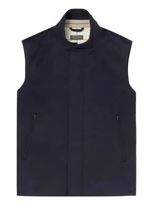 Loro Piana Suede-trimmed Brushed-cashmere Gilet - Blue