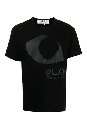 Play Comme Des Garcon Eye-print Cotton T-shirt - Black