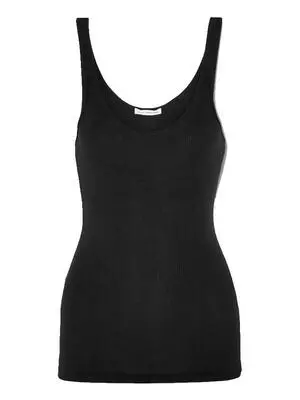 JAMES PERSE Daily Ribbed Stretch-cotton Tank - Black