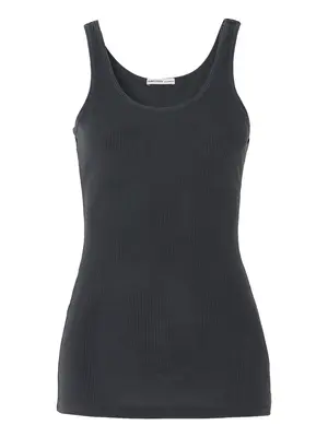 JAMES PERSE Daily Ribbed Stretch-cotton Tank Gray