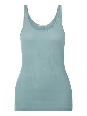 JAMES PERSE Daily Ribbed Stretch-cotton Tank Green