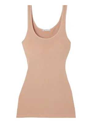 JAMES PERSE Daily Ribbed Stretch-cotton Tank Orange