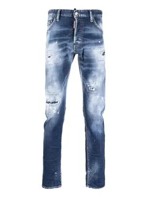 Dsquared2 Destroyed Five-pocket Skinny Jeans - Blue