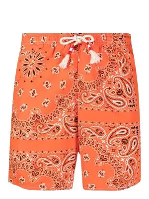 MC2 SAINT BARTH Bandana-print Swim Shorts - Orange