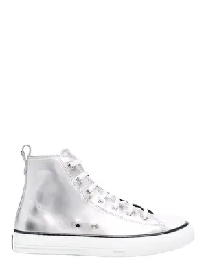 Philipp Plein Metallic-finish High-top Sneakers - Silver