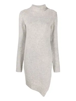 JIL SANDER Asymmetric Roll-neck Jumper - Grey