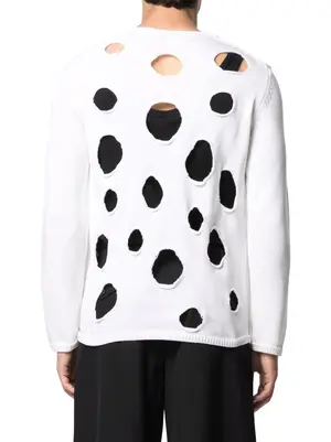 BLACK COMME DES GARÇONS Cut-out Jumper - White