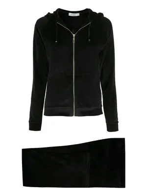 AMIR SLAMA Velour Zip-up Tracksuit - Black