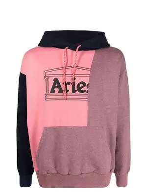 Aries Logo-print Hoodie - Pink