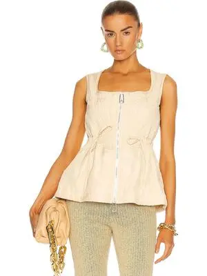 Bottega Veneta Washed Fluid Parachute Top - Seashell